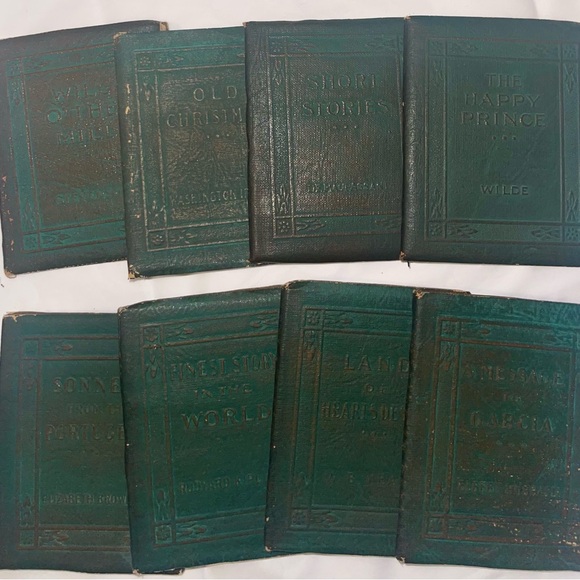 Little Leather Library | Accents | Antique Little Library Mini Leather ...